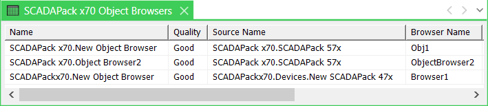 SCADAPack x70 Driver Guide - SCADAPack x70 Object Browsers List (Queries Lists that are Specific ...